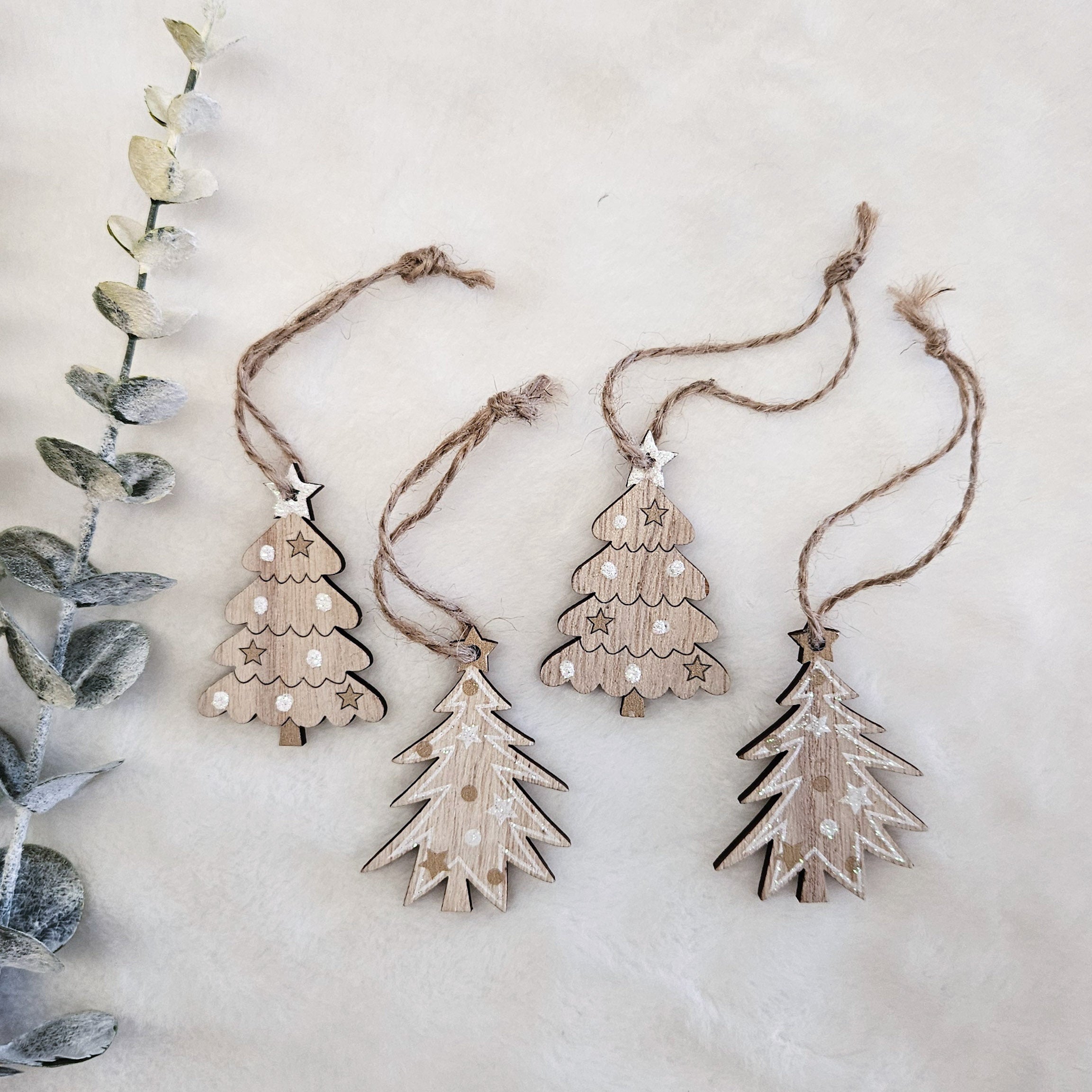 Scandi Wooden Tree Ornaments - Set of 4 – MATTE&GLOSS
